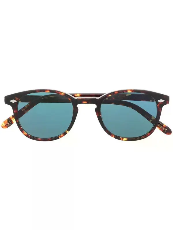 LESCA Tortoiseshell Round-frame Sunglasses - Brown