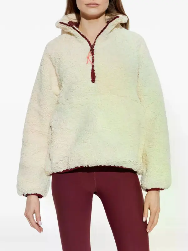 The Upside Harlow Fleece Quarter-zip Pullover - Neutrals