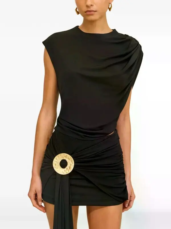 Cult Gaia Celene Draped Sleeveless Top - Onyx