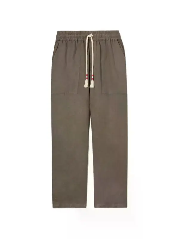 MC2 SAINT BARTH Drawstring Waist Linen Trousers - Green