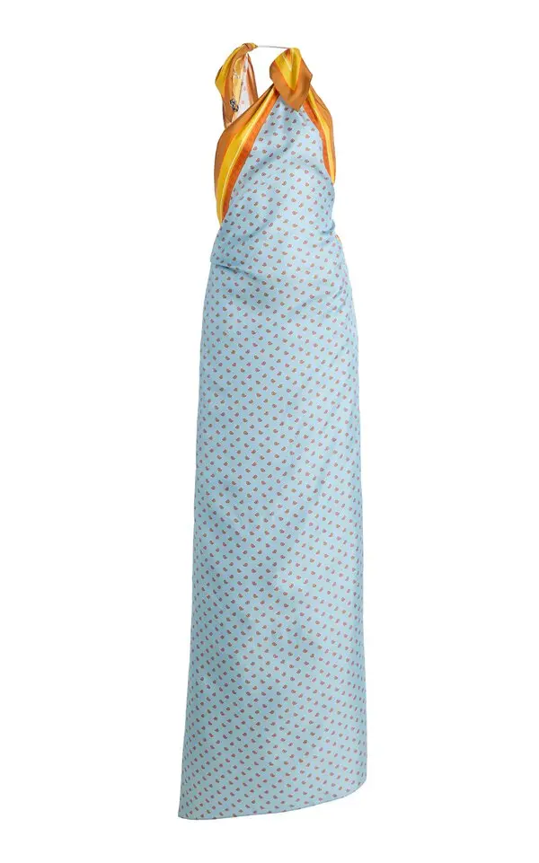 Christopher Esber La Isla Bandana-print Silk-twill Maxi Dress - Multi