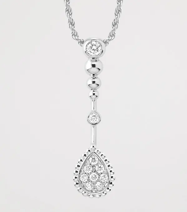 Boucheron Serpent Bohème Solarité Pendant Necklace In White And Diamonds - Gold