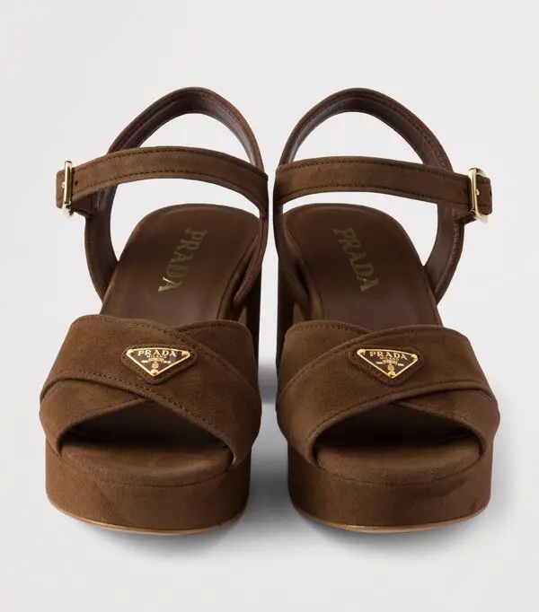 Prada Suede Platform Sandals