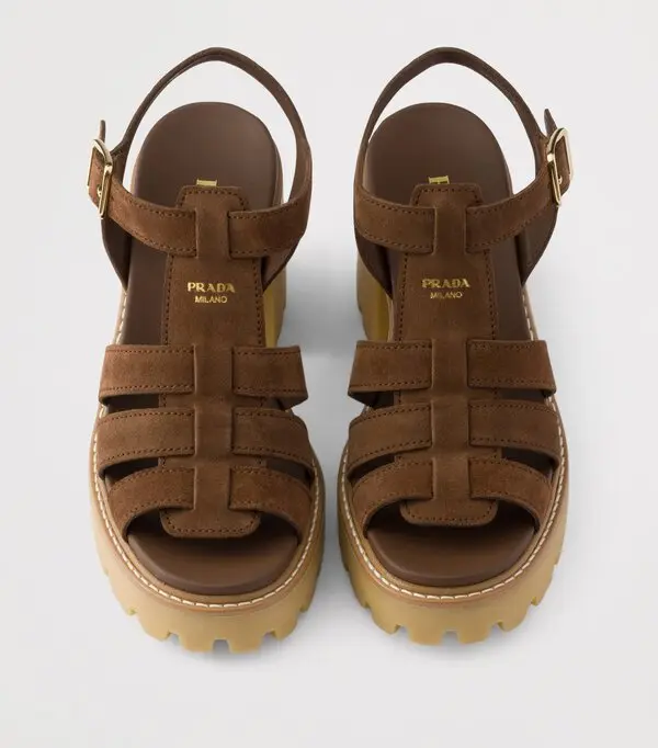Prada Suede Platform Sandals