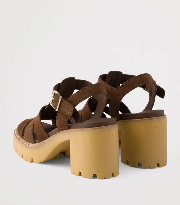Prada Suede Platform Sandals