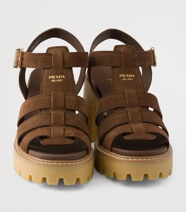 Prada Suede Platform Sandals