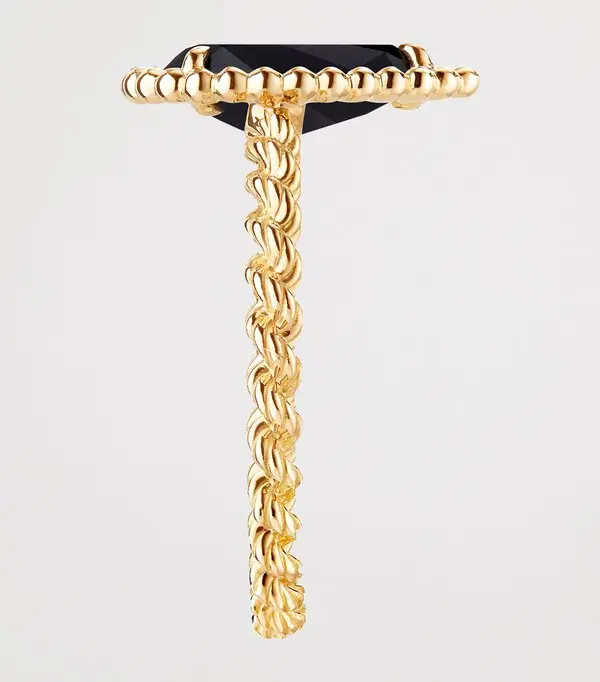Boucheron Serpent Bohème Ring In 18k Yellow And Onyx