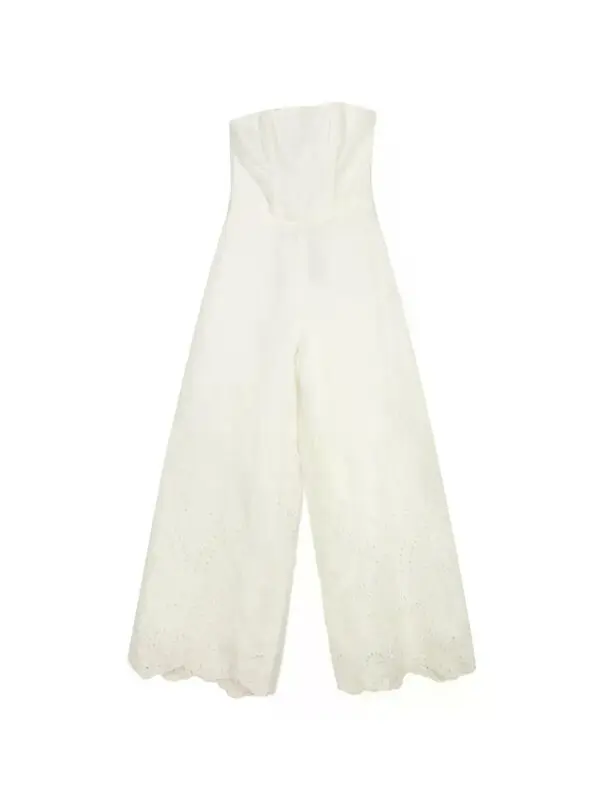 ANDRES OTALORA Escapes Jumpsuit Off-white Strapless Wide Leg - Neutrals