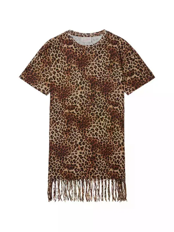 MC2 SAINT BARTH Leopard Print Mini Dress - Brown