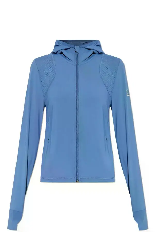 EA7 Ventus7 Perforated Hoodie - Blue