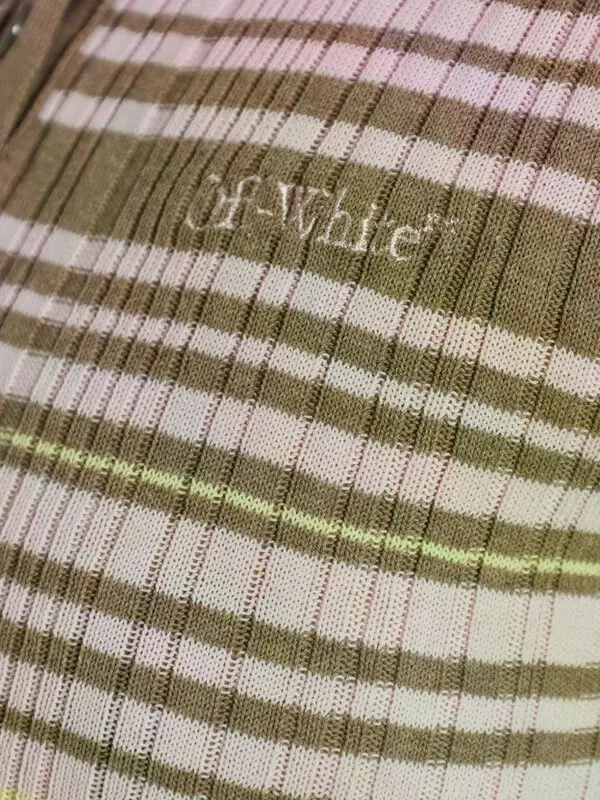 Off-White Striped Patch Detail Polo Shirt
