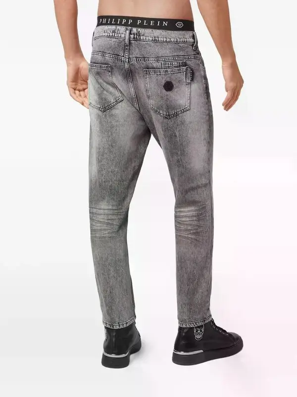 Philipp Plein Carrot-fit Washed Denim Jeans
