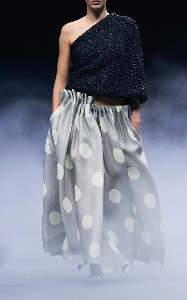 Khaite Riley Gathered Silk Gazar Maxi Skirt - Print