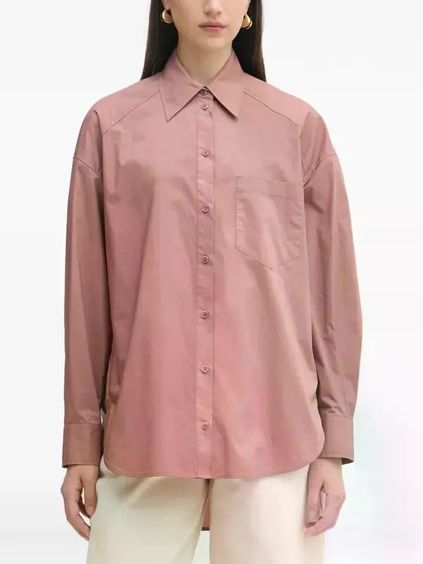 Patrizia Pepe Oversized Logo Patch Shirt - Pink
