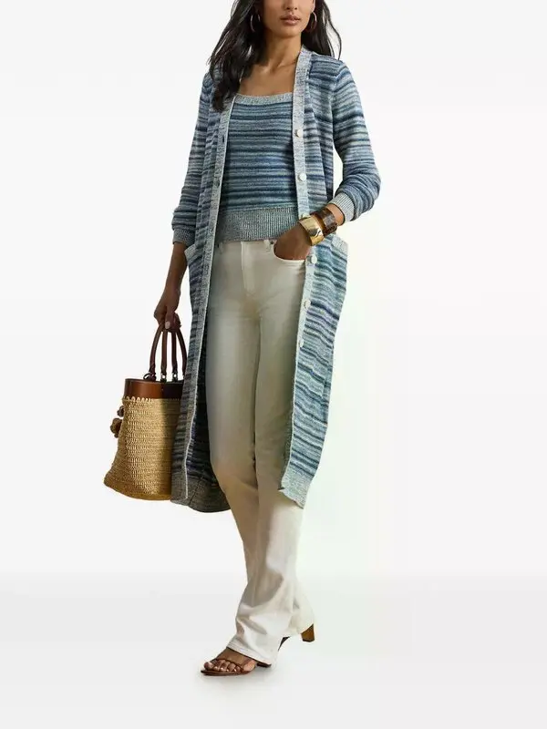 Ralph Lauren Striped Square Neck Sleeveless Knit Top
