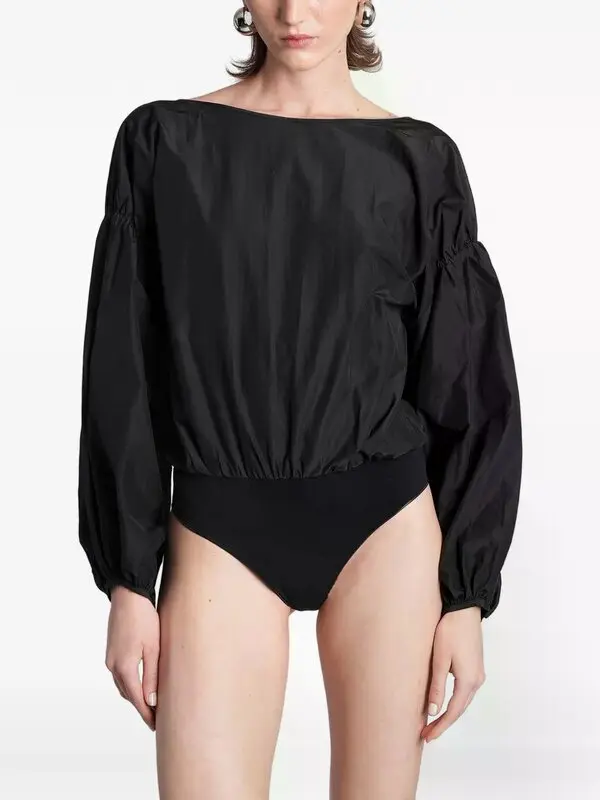 Andamane Clara Balloon-sleeve Bodysuit - Black