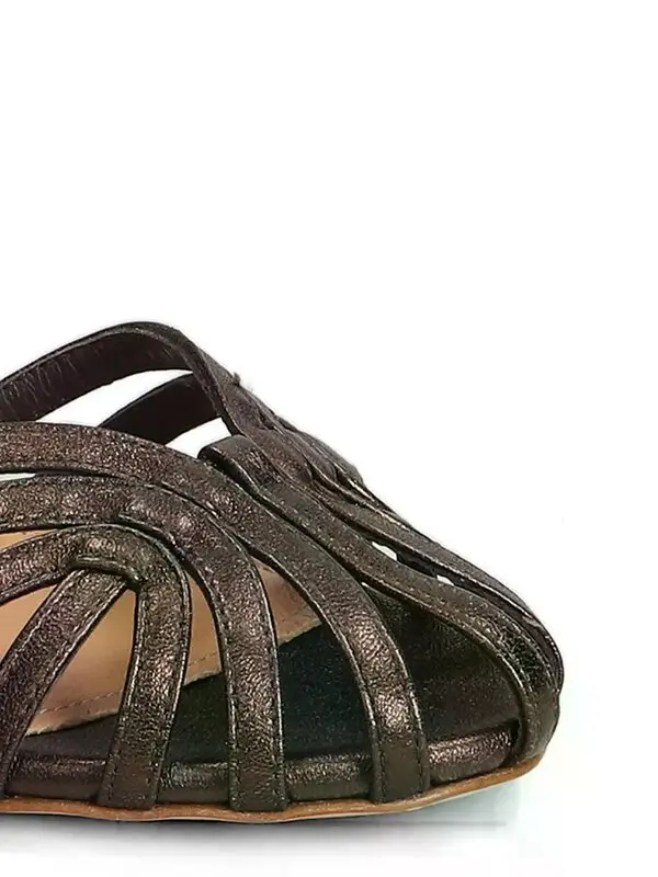 THE SELLER Metallic Effect Cage Sandals With Buckle Ankle Strap