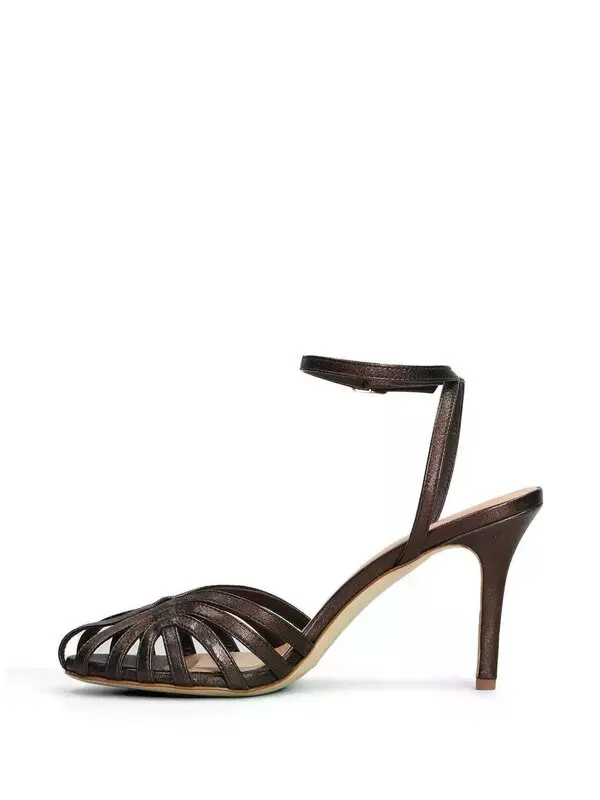 THE SELLER Metallic Effect Cage Sandals With Buckle Ankle Strap