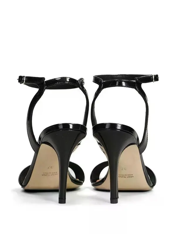 THE SELLER Patent Finish Ankle Strap Sandals - Black