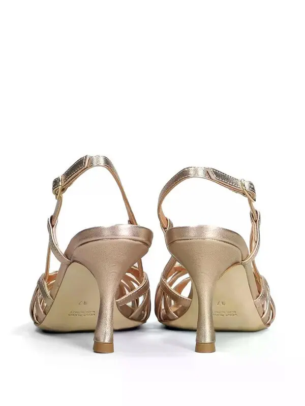 THE SELLER Metallic Cage-style Slingback Sandals With Kitten Heel