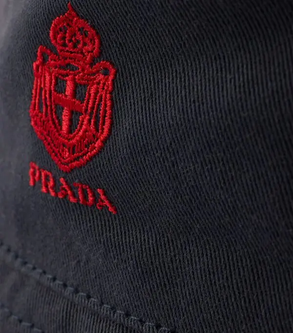 Prada Cotton Old Gabardine Bucket Hat - Blue