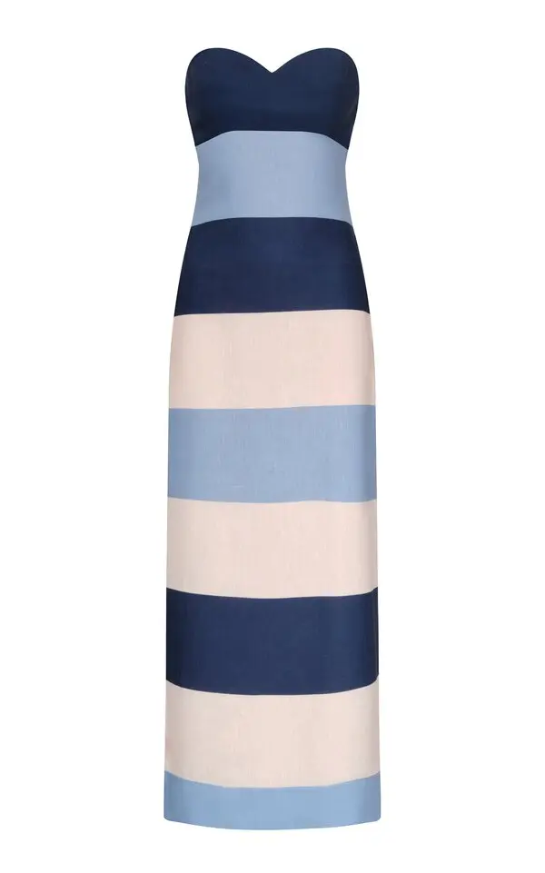 ANDRES OTALORA Striped Linen Maxi Dress - Print