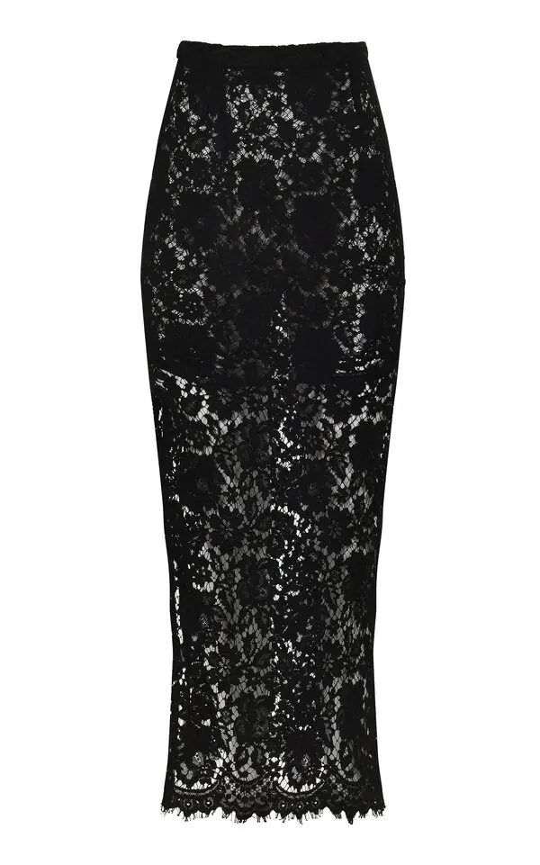 FRANCESCA MIRANDA Siena Cotton Lace Maxi Skirt - Black