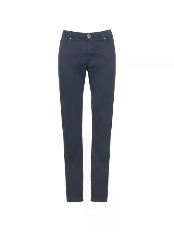 Jacob Cohen Logo-patch Straight-leg Trousers - Blue