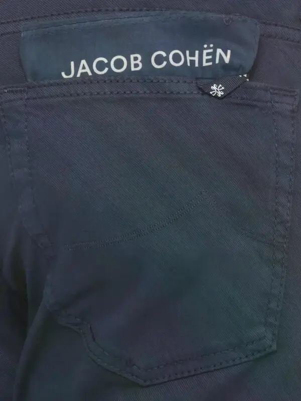 Jacob Cohen Logo-patch Straight-leg Trousers - Blue