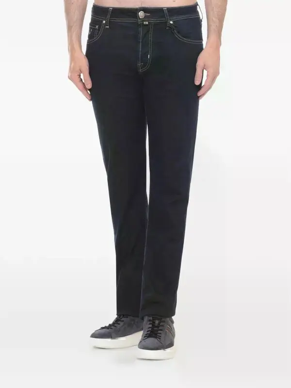 Jacob Cohen Jeans With Contrast Stitching And Logo Patch