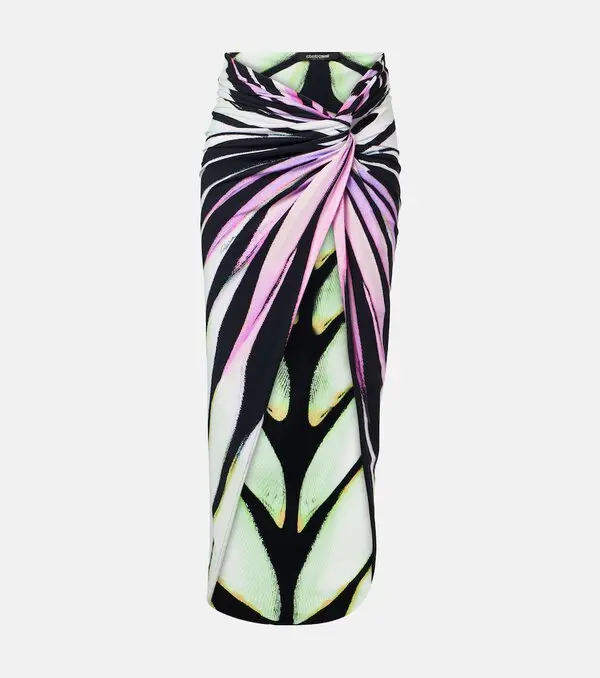 Roberto Cavalli Gathered Printed Midi Skirt - Multicoloured