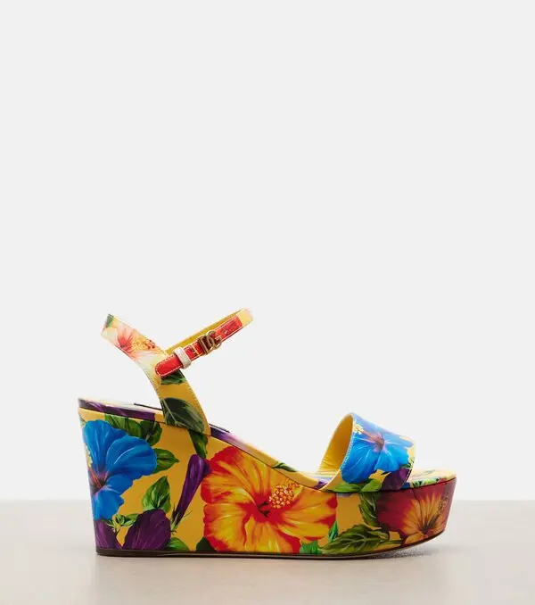 Dolce & Gabbana Bianca Floral Wedges