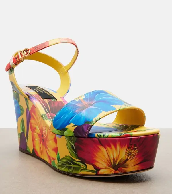 Dolce & Gabbana Bianca Floral Wedges