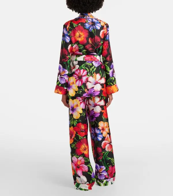 Dolce & Gabbana Floral Silk Wide-leg Trousers