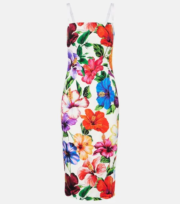 Dolce & Gabbana Floral Silk-blend Midi Dress - Multicoloured