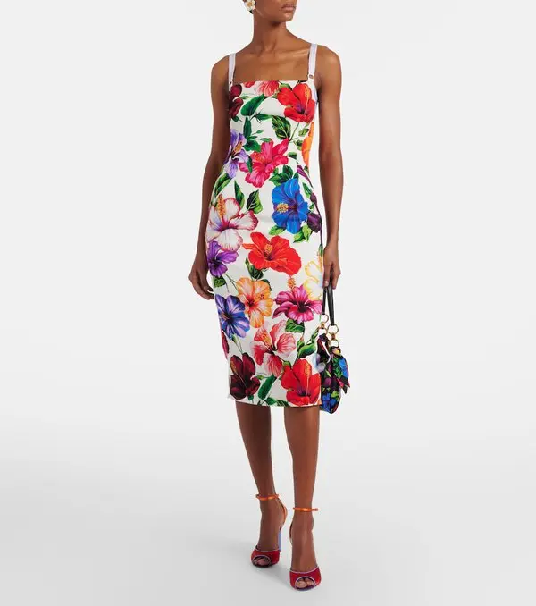 Dolce & Gabbana Floral Silk-blend Midi Dress