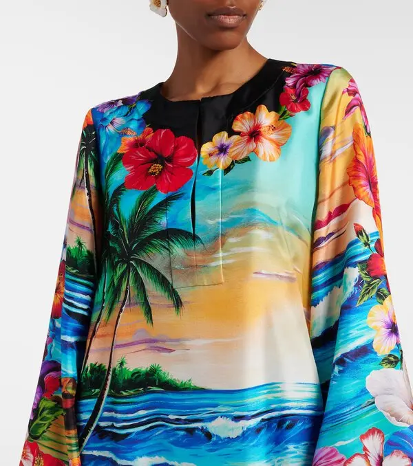 Dolce & Gabbana Printed Silk Kaftan