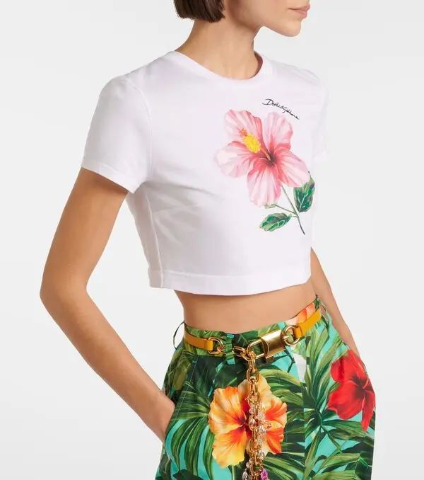 Dolce & Gabbana Floral Cotton Crop Top