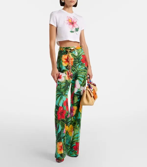 Dolce & Gabbana Floral Cotton Crop Top