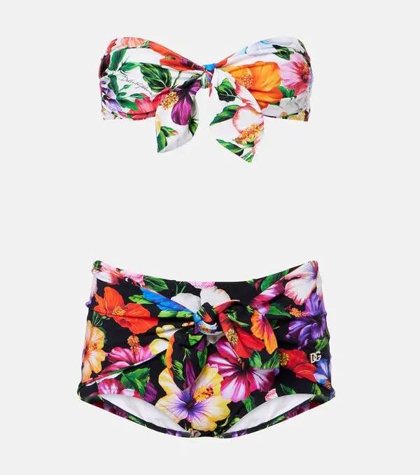 Dolce & Gabbana Floral Print Two-piece Bikini - Multicoloured