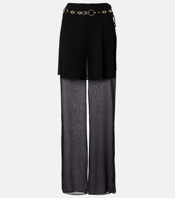 Christopher Esber Belted Silk Wide-leg Pants - Black