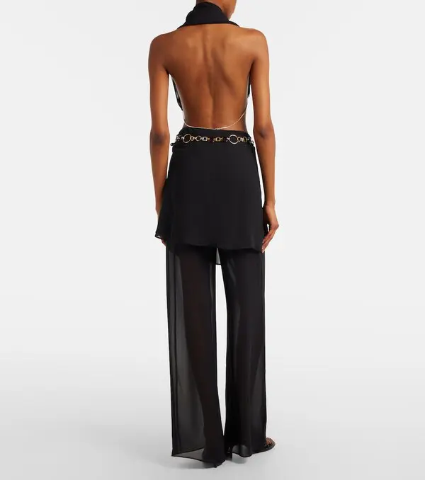 Christopher Esber Belted Silk Wide-leg Pants