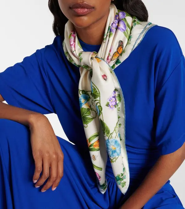 FERRAGAMO Floral Silk Scarf - Multicoloured