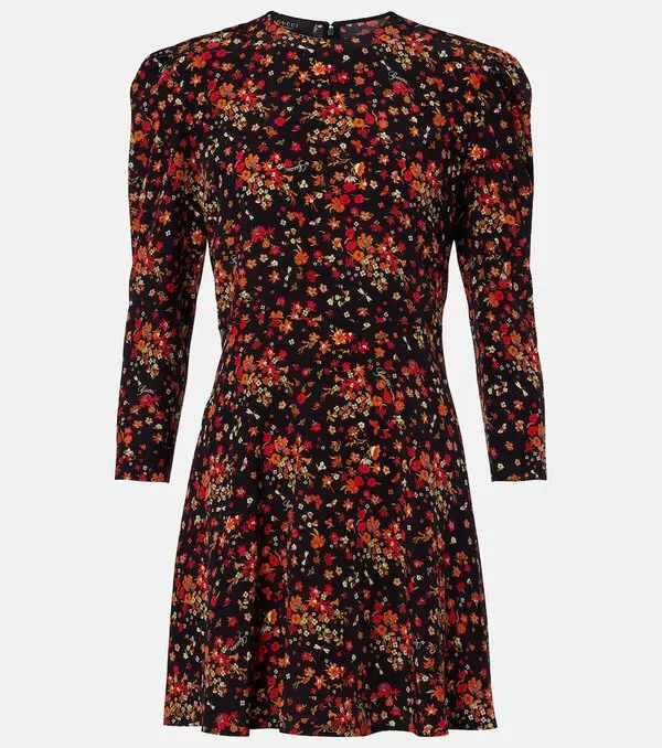Gucci Floral Silk Mini Dress