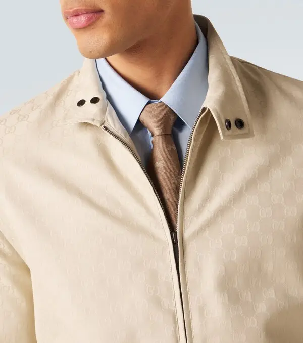 Gucci Horsebit Silk Jacquard Tie - Brown