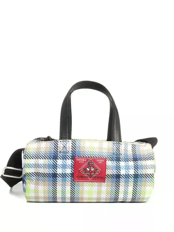 VIVIENNE WESTWOOD Paul Cylinder Tartan Crossbody Bag - Blue