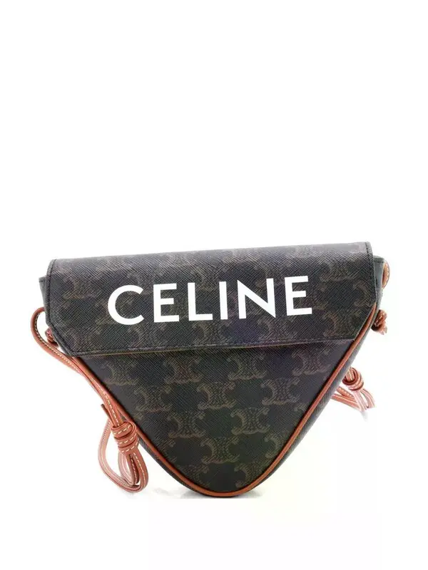 Celine Triomphe Coated Canvas Crossbody Bag - Brown