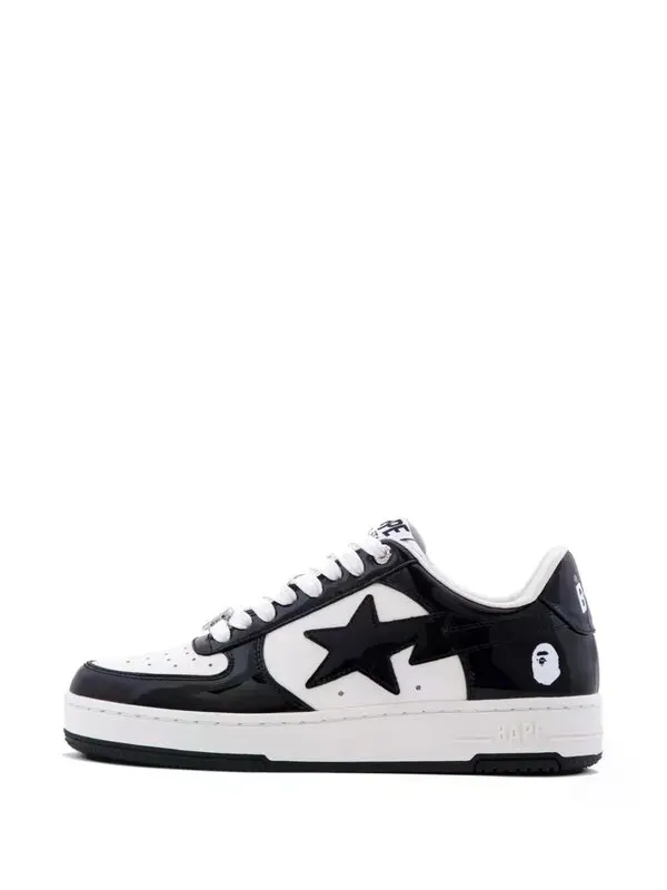 A BATHING APE Sta Patent Leather Sneakers - Black