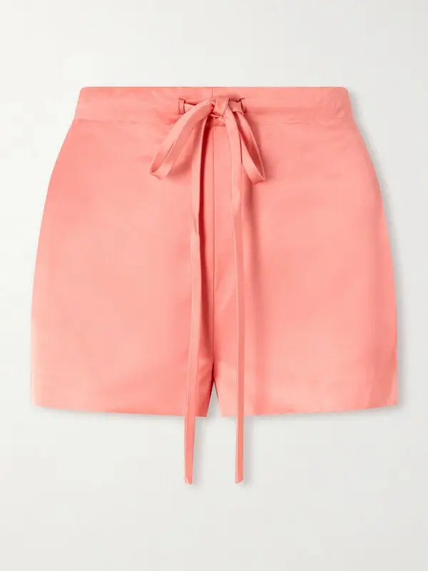 Khaite Robbie Satin-twill Shorts - Pink
