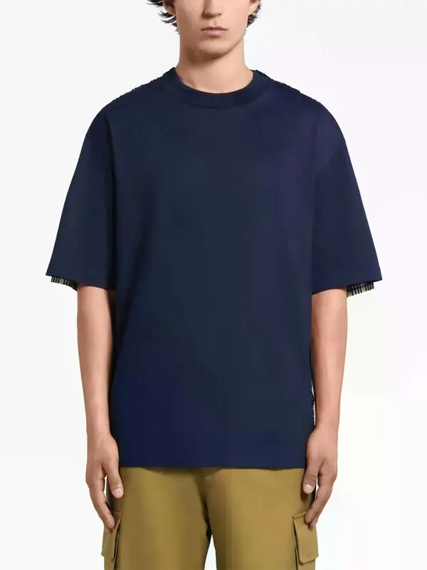 Marni Plaid-check Panel Cotton T-shirt